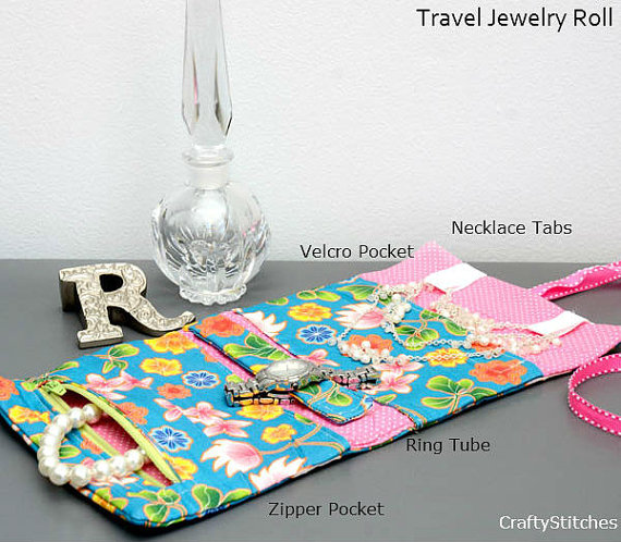 Travel Jewelry Roll With Personalized Monogram on Luulla